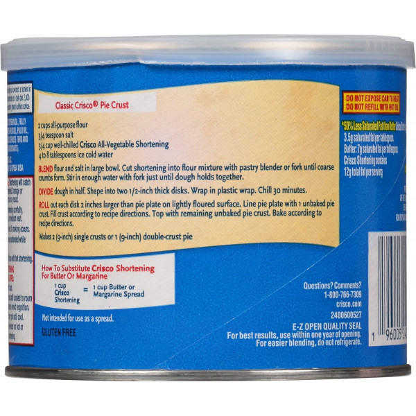 Crisco All-Vegetable Shortening, 16 Ounce