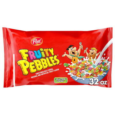Post Fruity PEBBLES Cereal, 32 OZ Bag
