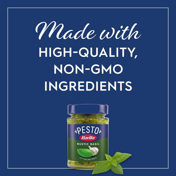 BARILLA Rustic Basil Pesto Sauce, 6.5 oz. Jar - Imported From Italy ...