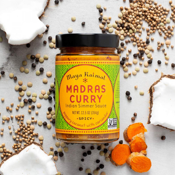Maya Kaimal Madras Curry Sauce, 12.5 oz, Spicy Indian Simmer Sauce with ...